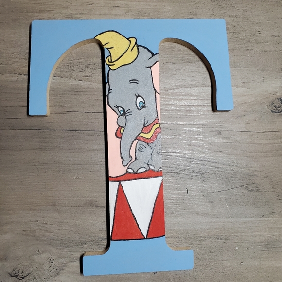 Disney | Accents | Hand Painted Dumbo Letter T | Poshmark